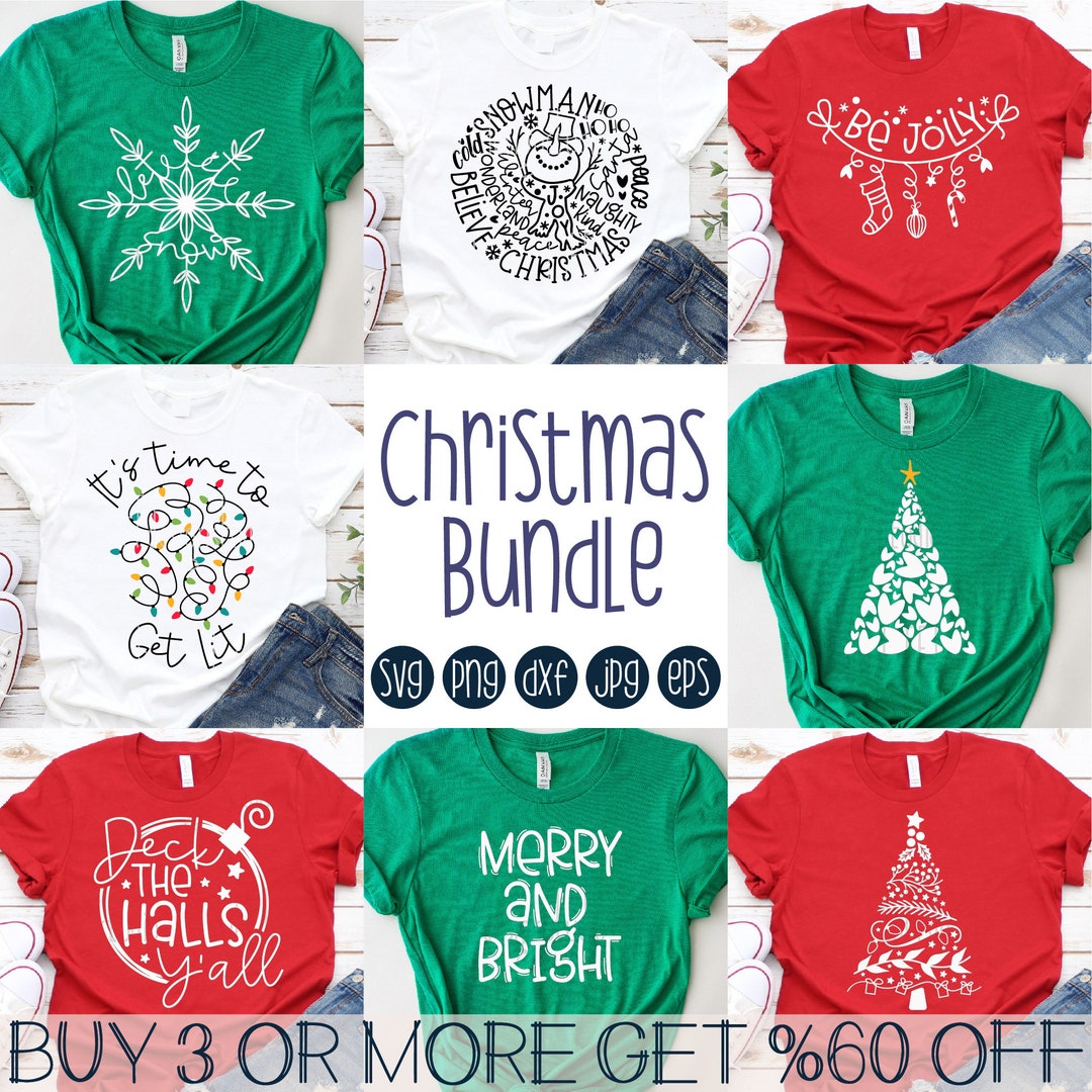 Christmas SVG Bundle: Tree, Snowflake, Snowman Designs (digital ...