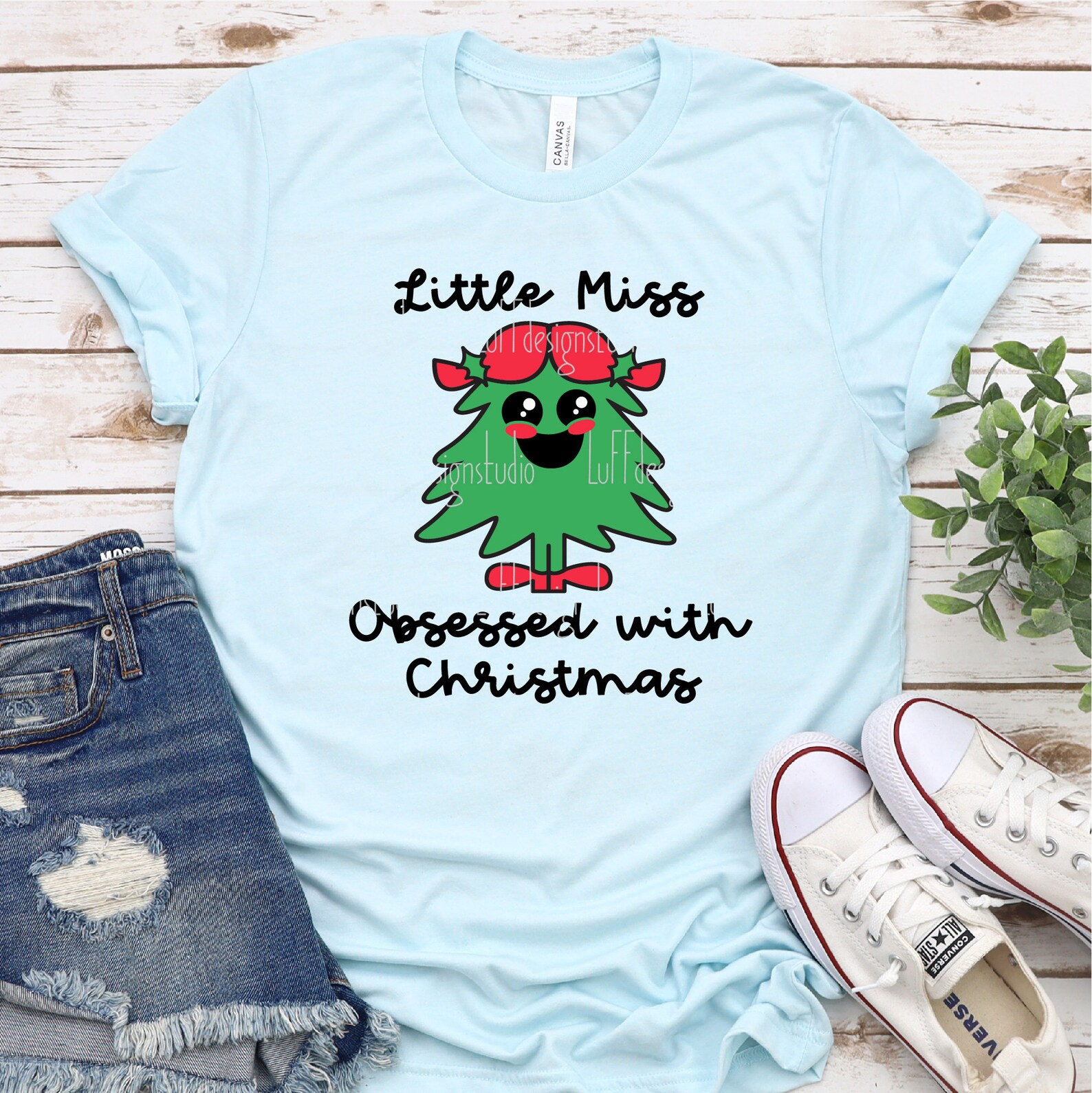 Girl Christmas SVG, Cute Christmas Tree SVG, Little Miss Obsessed With ...