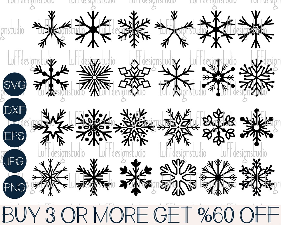 Snowflake SVG, Christmas SVG, Snowflakes Bundle SVG, Snow Flake Png ...