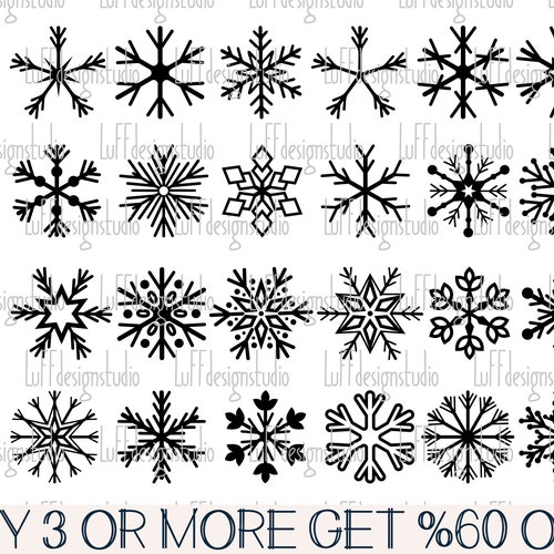 Snowflake Svg Bundle Christmas Clipart Snow Flake Png Cut - Etsy