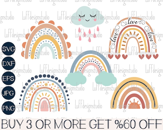 Rainbow SVG Easter SVG Boho Rainbow PNG Spring Svg Pastel - Etsy