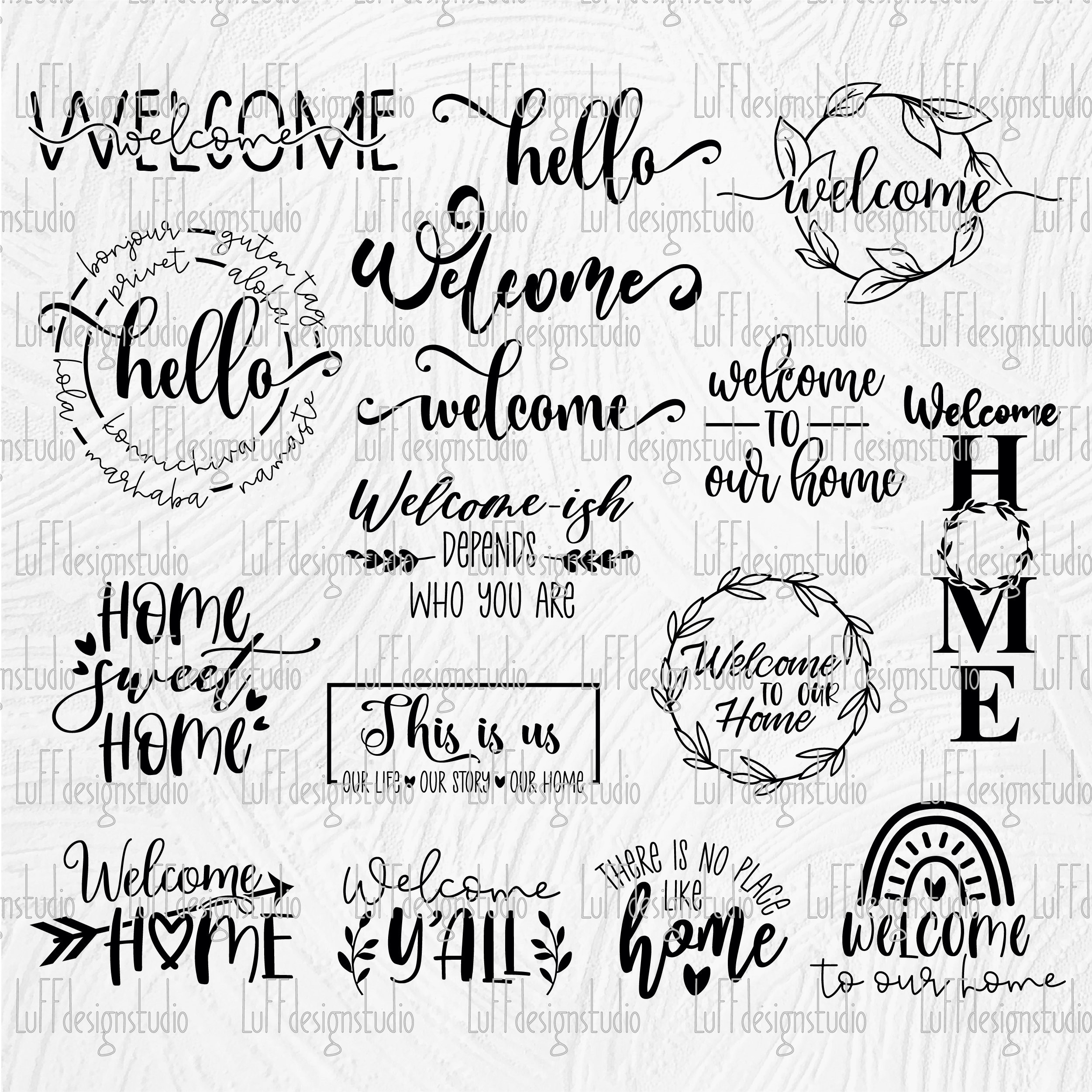 Welcome SVG Bundle Welcome Sign SVG Door Sign SVG Welcome - Etsy