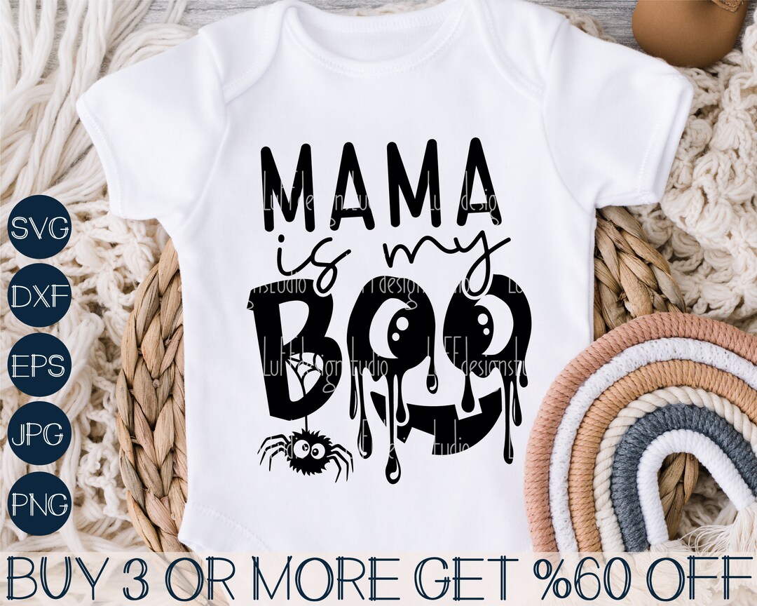 Kids Halloween SVG, Mama is My Boo SVG, Pumpkin Face SVG, Funny Baby ...