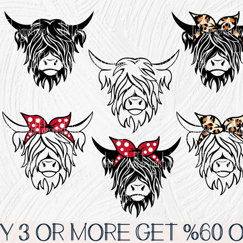 Cow With Bow Svg - Etsy