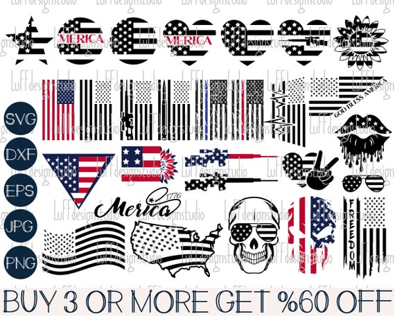 4th of July SVG Bundle American Flag SVG Patriotic SVG | Etsy Canada