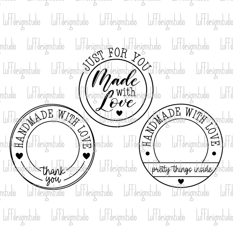 Handmade With Love SVG, Round Sign SVG, Small Business SVG, Thank You ...