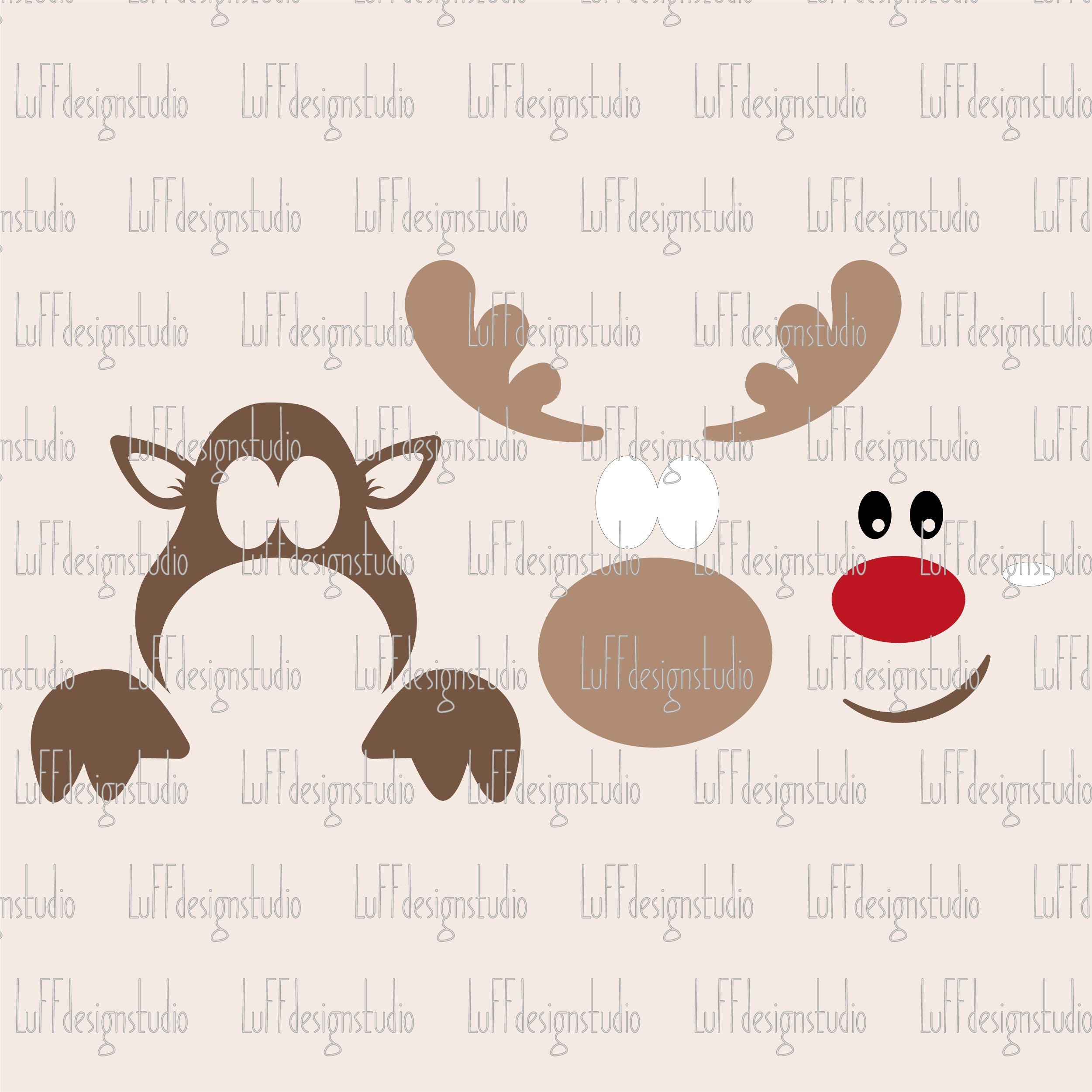 Reindeer SVG, Christmas SVG, Reindeer Face SVG, Funny Split Reindeer ...