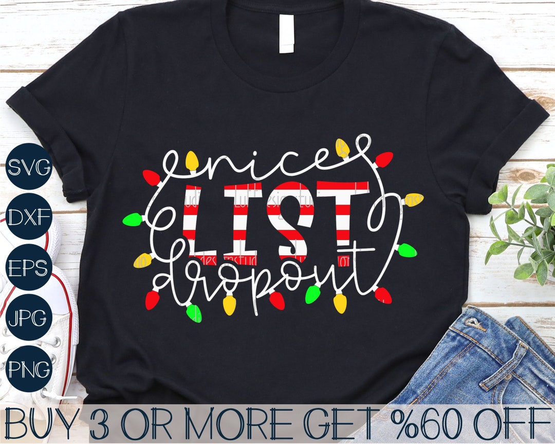 Nice List Dropout SVG, Funny Christmas SVG, Naughty List SVG, Christmas ...