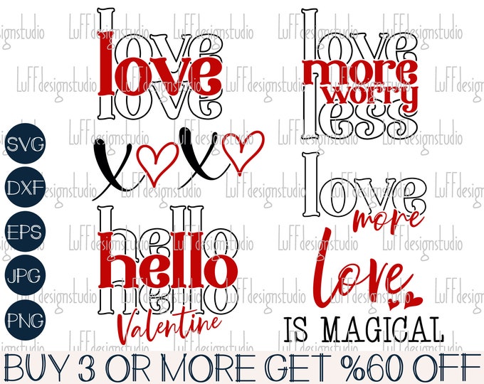 Love SVG Valentine Heart Svg File for Cricut, Love Lettering SVG Word ...