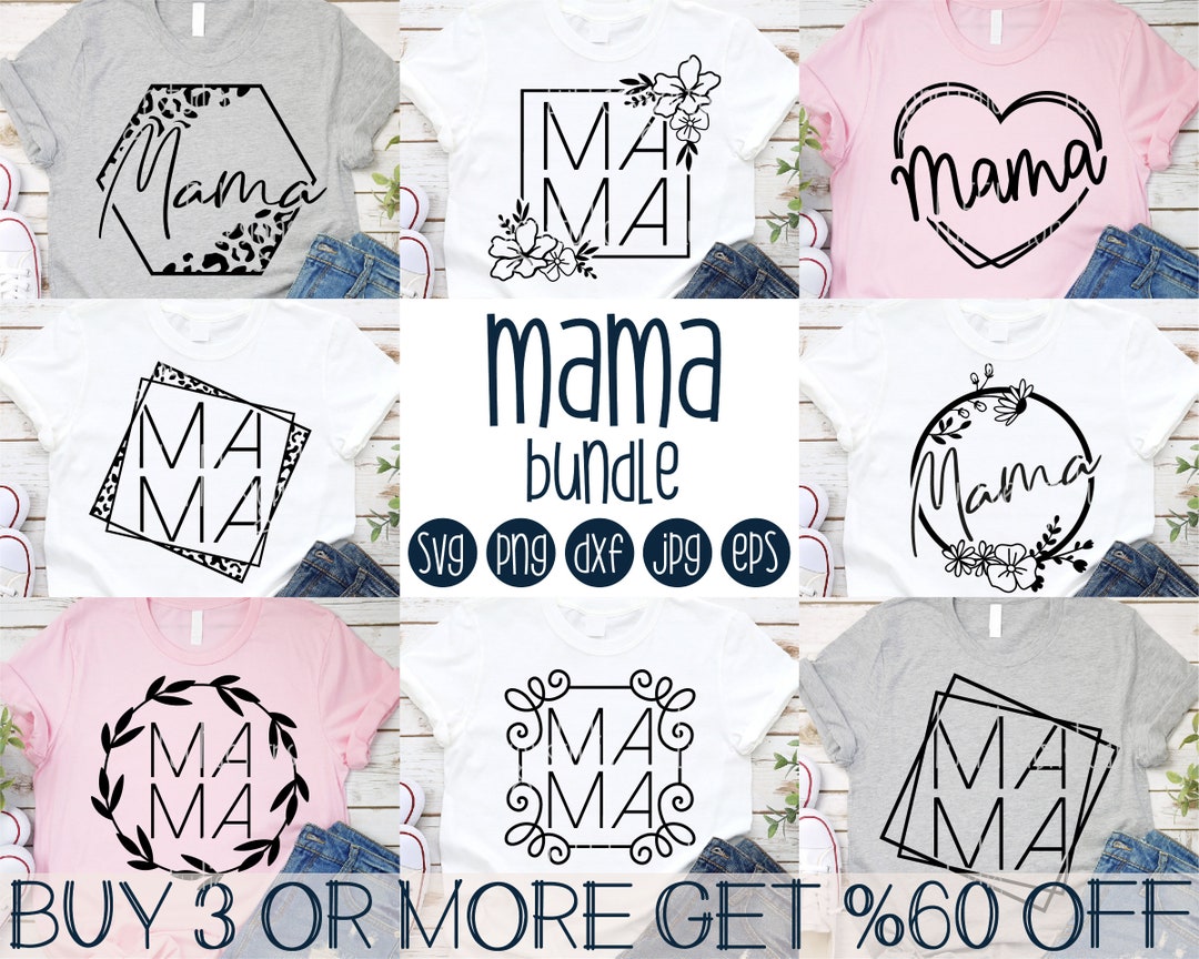Mama SVG Bundle, Mama Shirt Bundle SVG, Mothers Day SVG, Mama Square ...