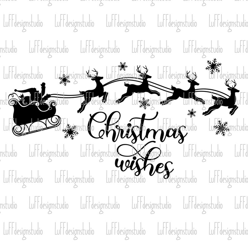 Merry Christmas SVG, Reindeer SVG, Winter SVG, Santa Sleigh, Snowflake ...