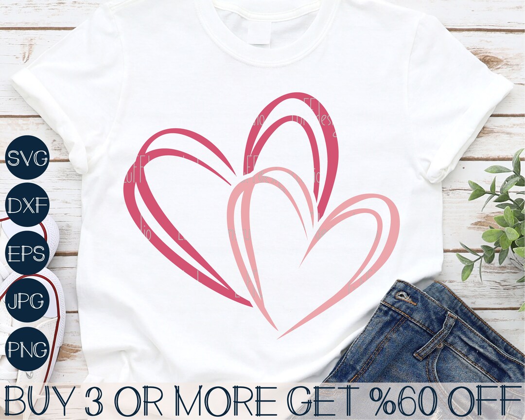 Valentines Heart SVG, Love Hearts SVG, Combined Hearts PNG, Valentines ...