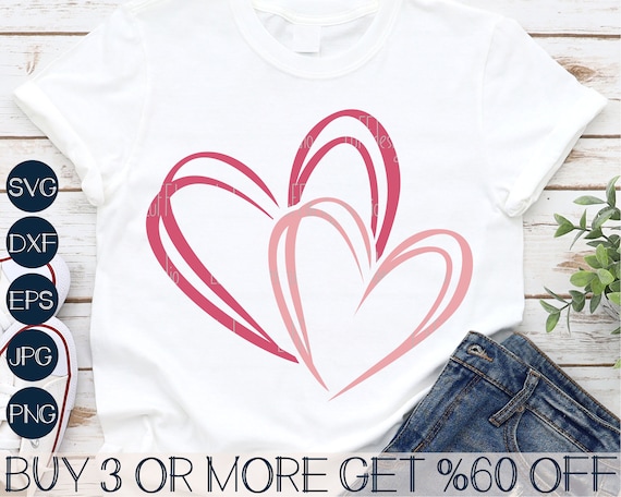 Valentines Heart SVG Love Hearts SVG Combined Hearts PNG - Etsy