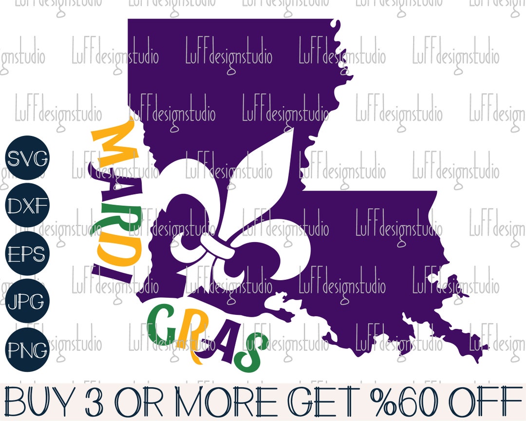 Mardi Gras SVG, Louisiana SVG, New Orleans SVG, Fleur De Lis Svg, State ...