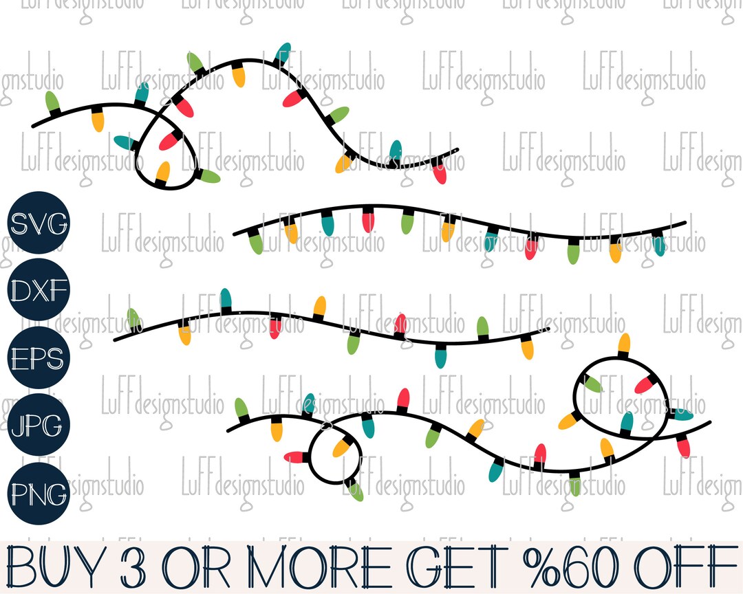 Christmas Lights SVG, String Lights SVG, Christmas Lights Png, Bulb ...