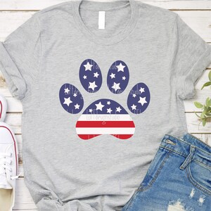 Paw American Flag SVG, Patriotic Dog Lover PNG, Funny 4th of July SVG ...