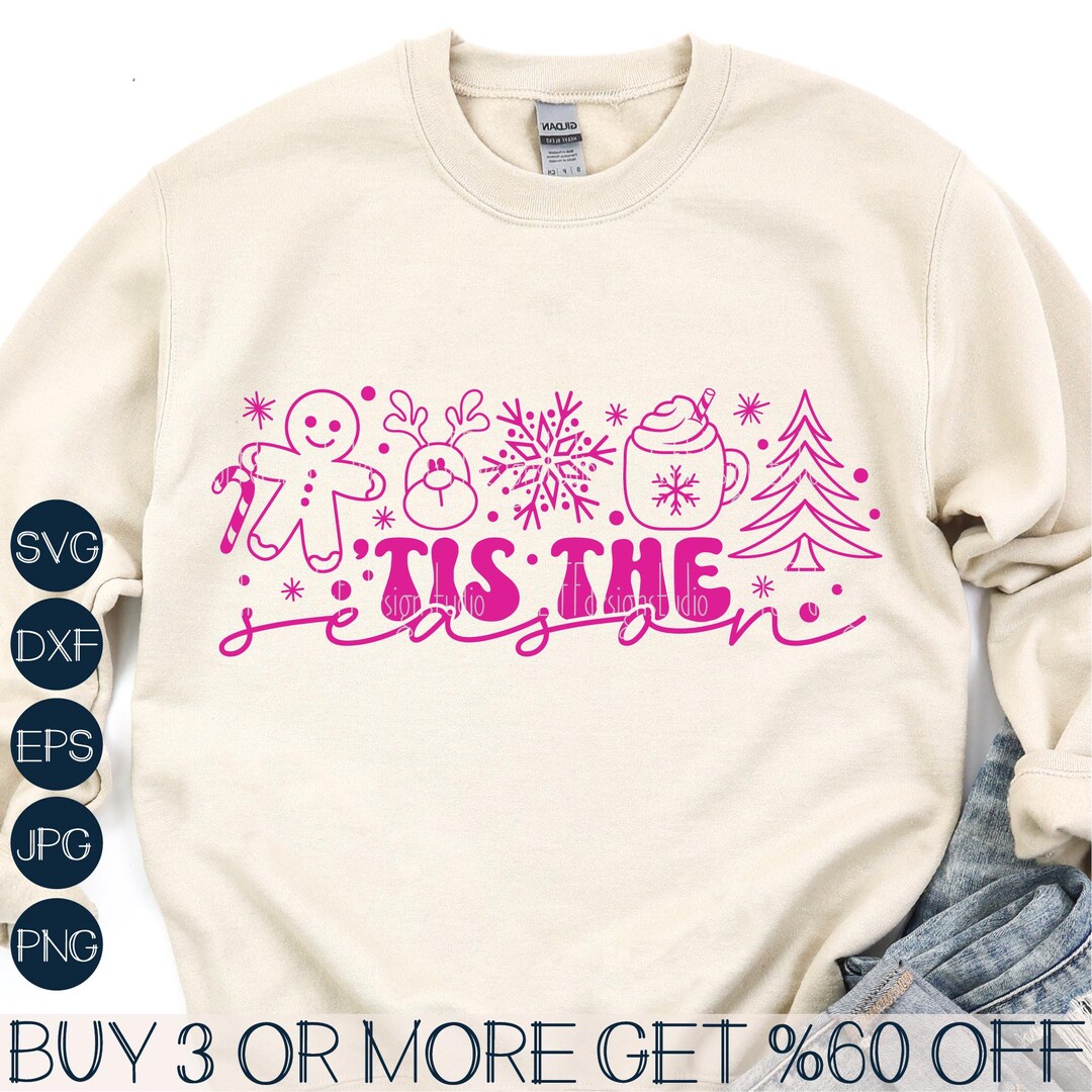 Tis the Season SVG, Merry Christmas SVG, Gingerbread SVG, Snowflake Svg ...