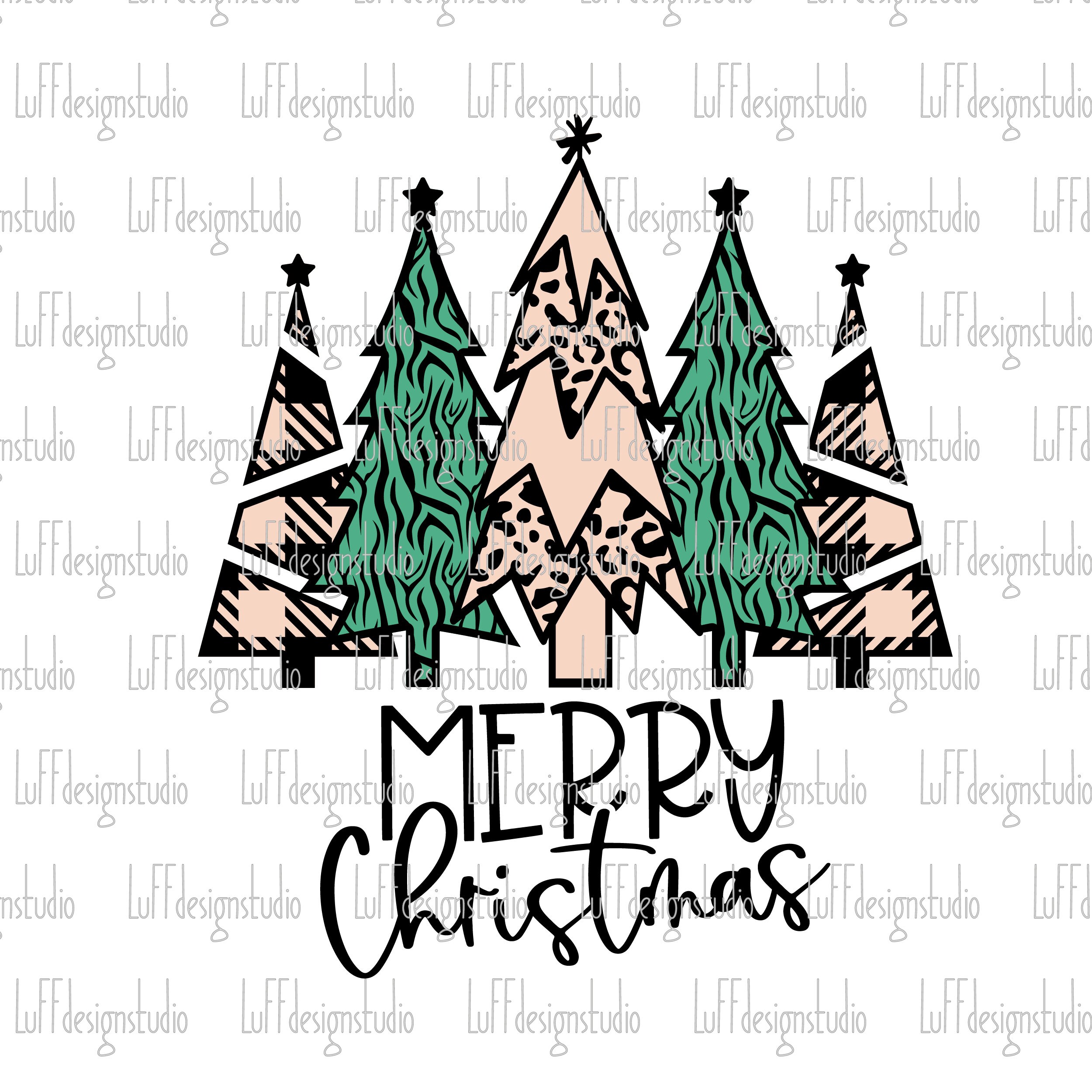 Christmas Tree SVG, Merry Christmas SVG, Buffalo Plaid, Leopard ...