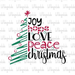 Christmas Tree SVG, Christmas SVG, Christmas Tree PNG, Peace Love Svg ...