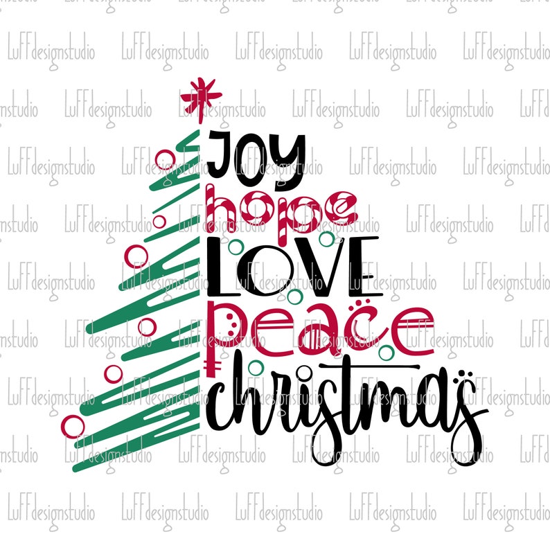 Christmas Tree SVG, Christmas SVG, Christmas Tree PNG, Peace Love Svg ...