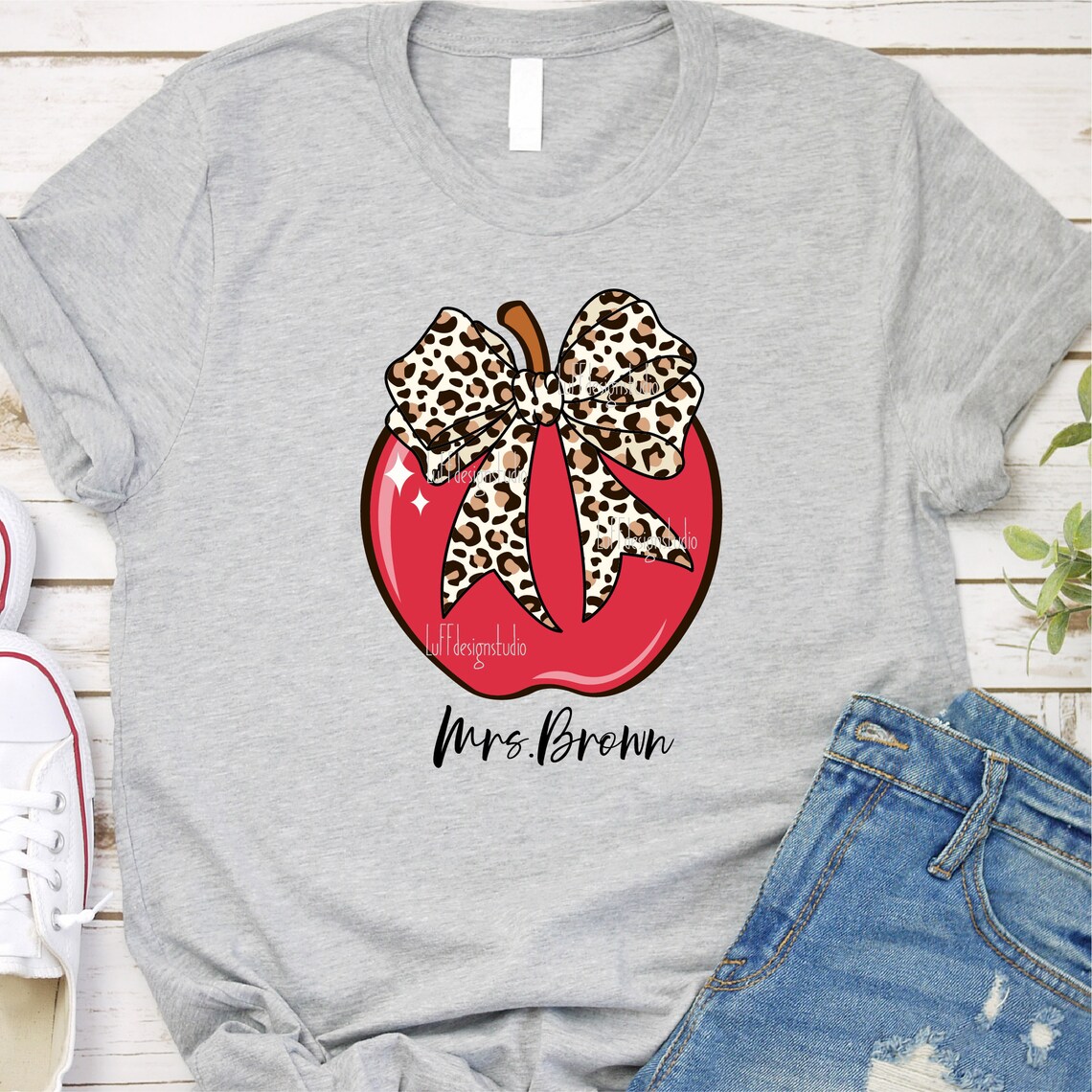Apple Bow PNG: Back to School Teacher Sublimation Design (digital ...