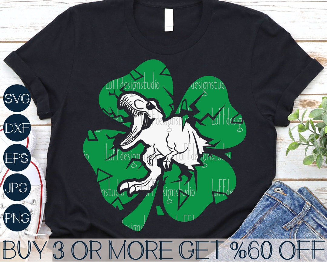 Dinosaur St Patricks Day SVG, Boys St Patricks SVG, Shamrock SVG, Kids ...