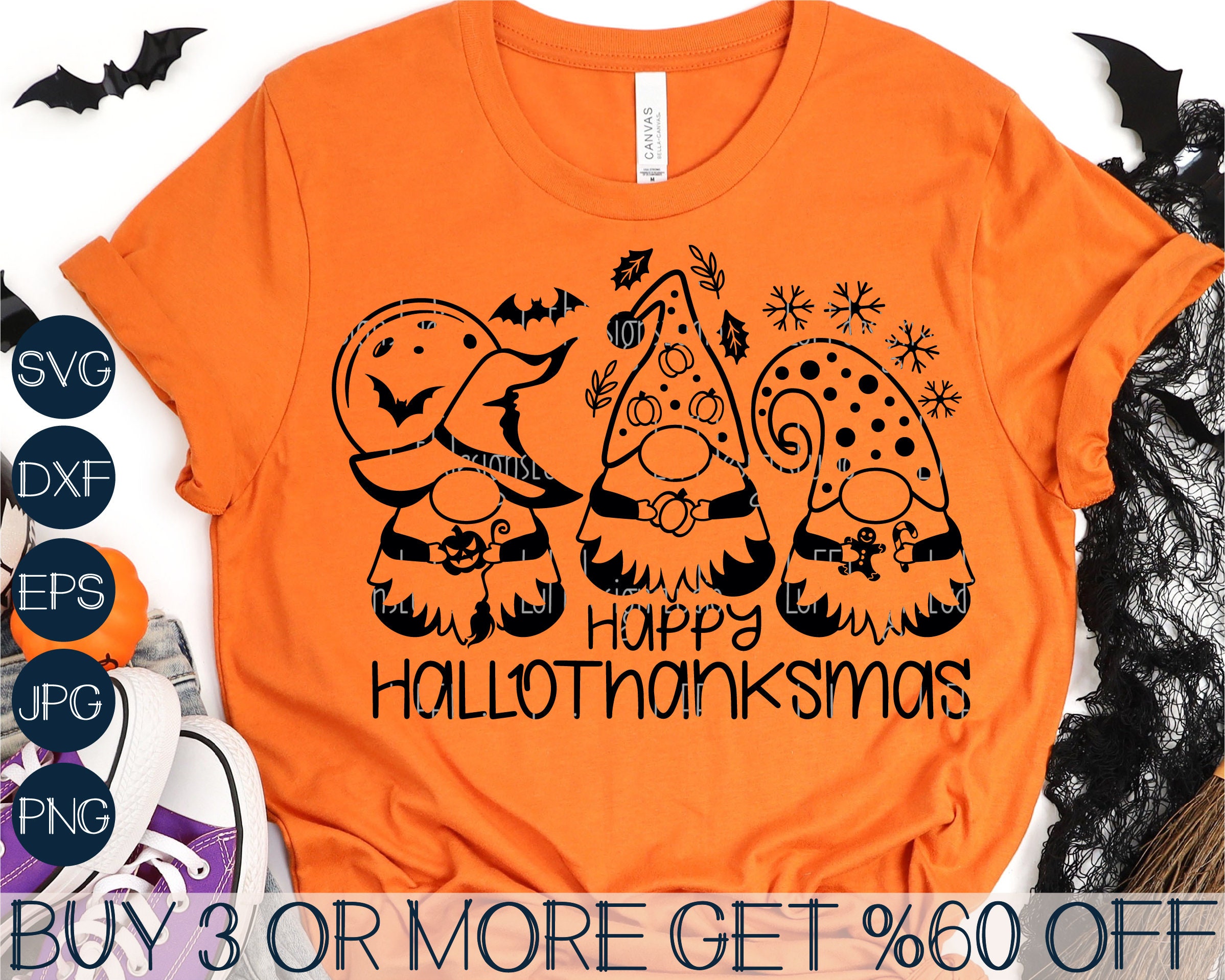 Happy Hallothanksmas SVG Christmas Svg Gnome SVG Halloween - Etsy