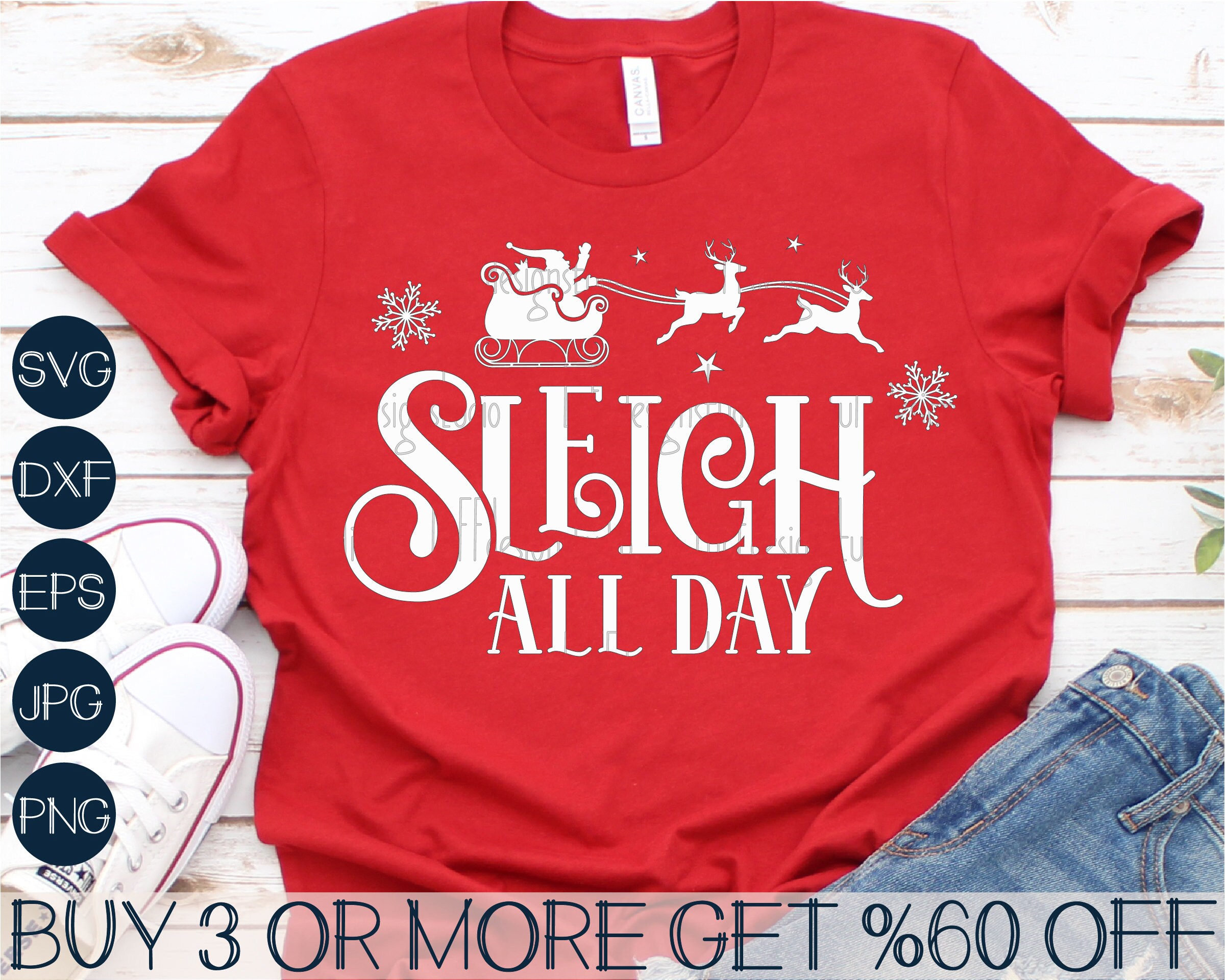Sleigh All Day SVG Christmas SVG Santa Sleigh SVG Kids - Etsy