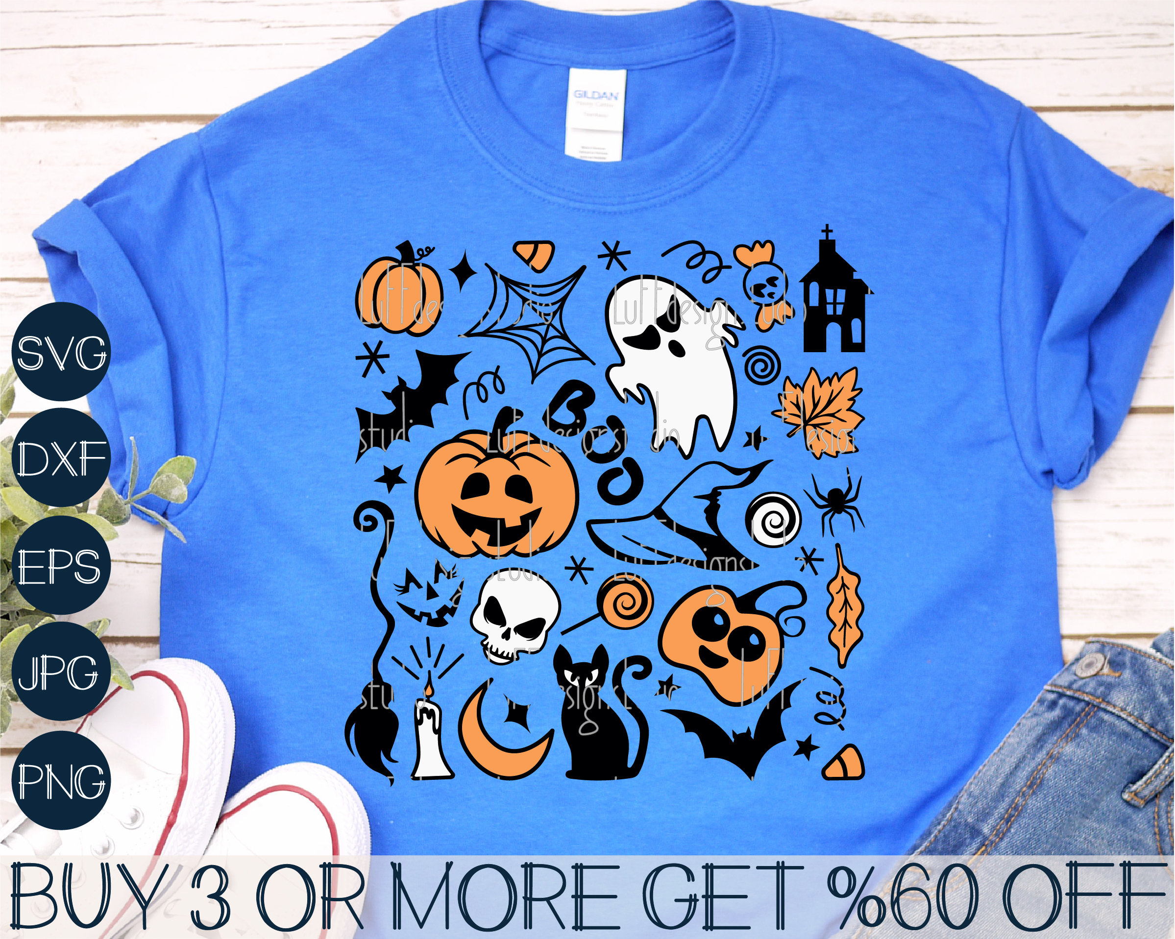 Halloween Doodle SVG Halloween SVG Ghost SVG Pumpkin Svg - Etsy