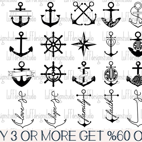 Anchor Compass SVG Files for Cricut - Etsy