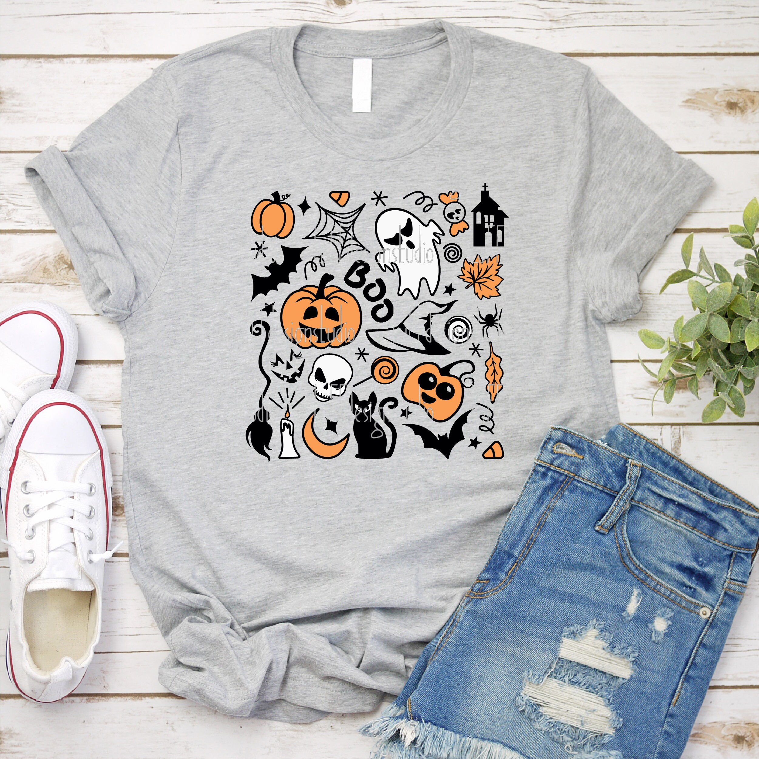 Halloween Doodle SVG Halloween SVG Ghost SVG Pumpkin Svg - Etsy