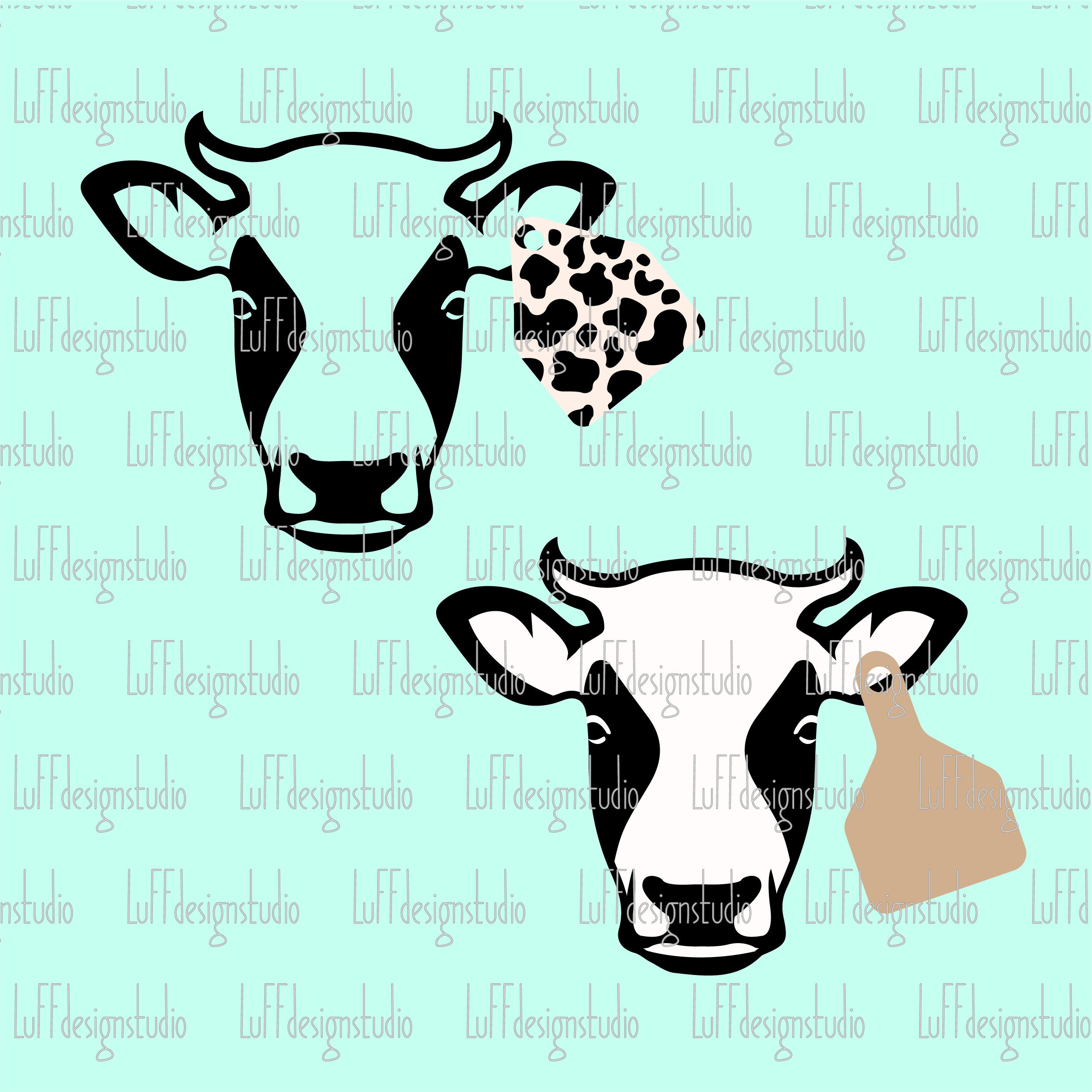 Cow Ear Tags SVG, Cow Earring SVG, Cow Face SVG, Leopard Pattern, Print ...