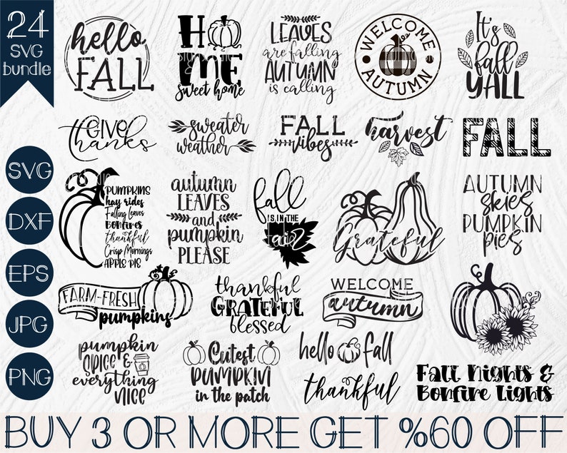 Fall SVG Bundle, Fall Shirt SVG, Pumpkin SVG, Thanksgiving, Halloween ...
