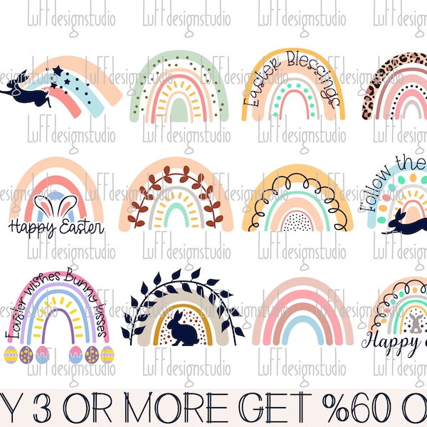 Happy Easter Rainbow Svg - Etsy