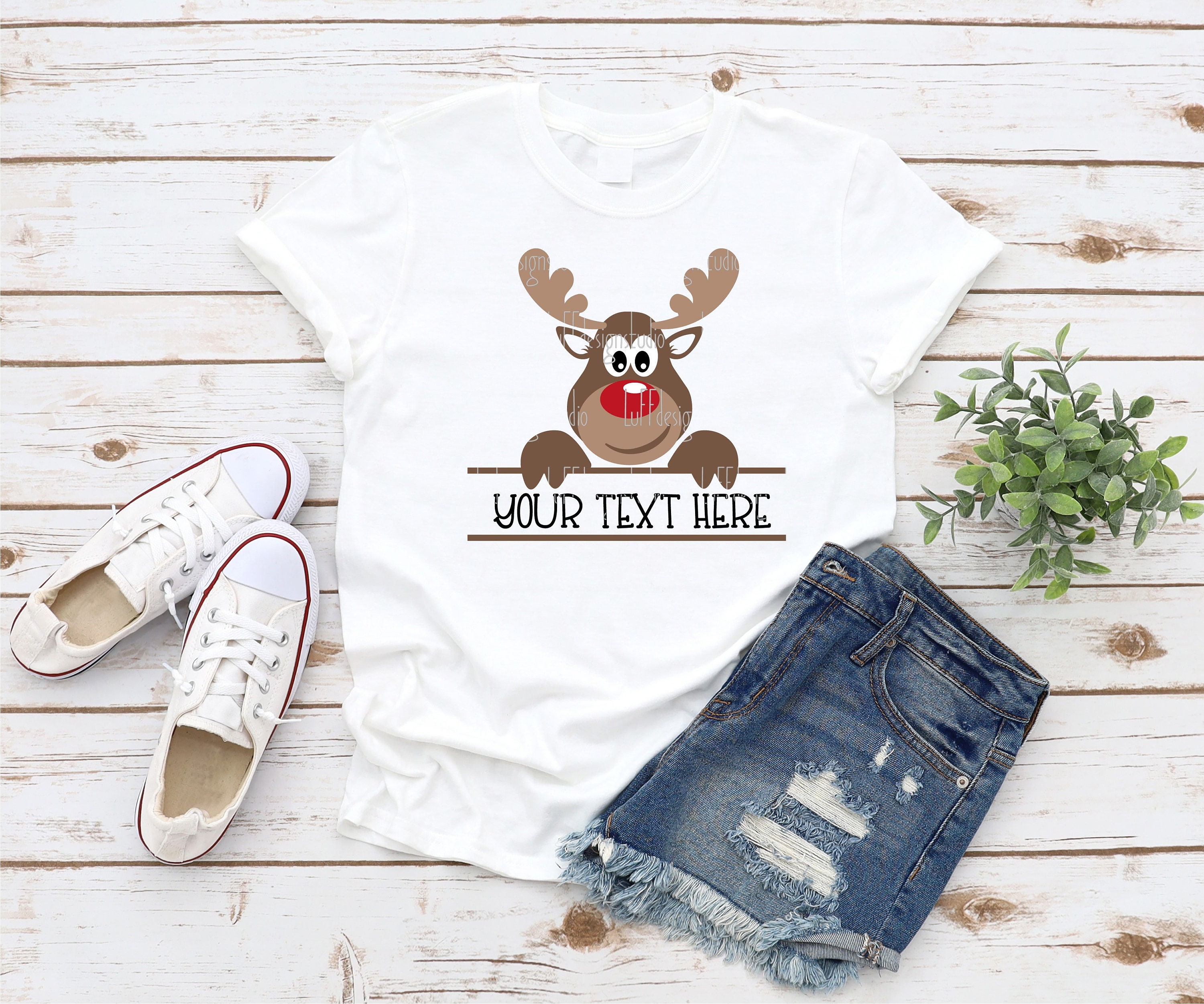Reindeer SVG Christmas SVG Reindeer Face SVG Funny Split | Etsy
