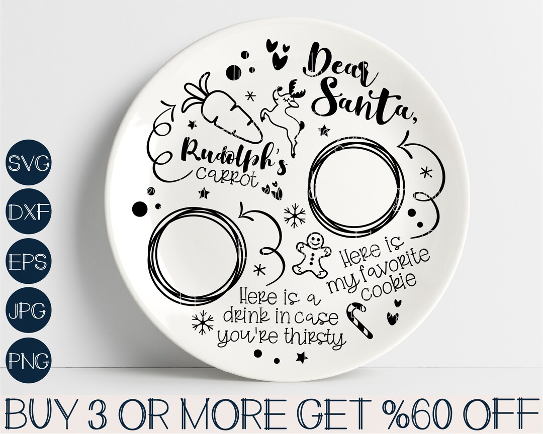 Round Cookies for Santa Tray SVG, Christmas SVG, Dear Santa SVG, Treats ...