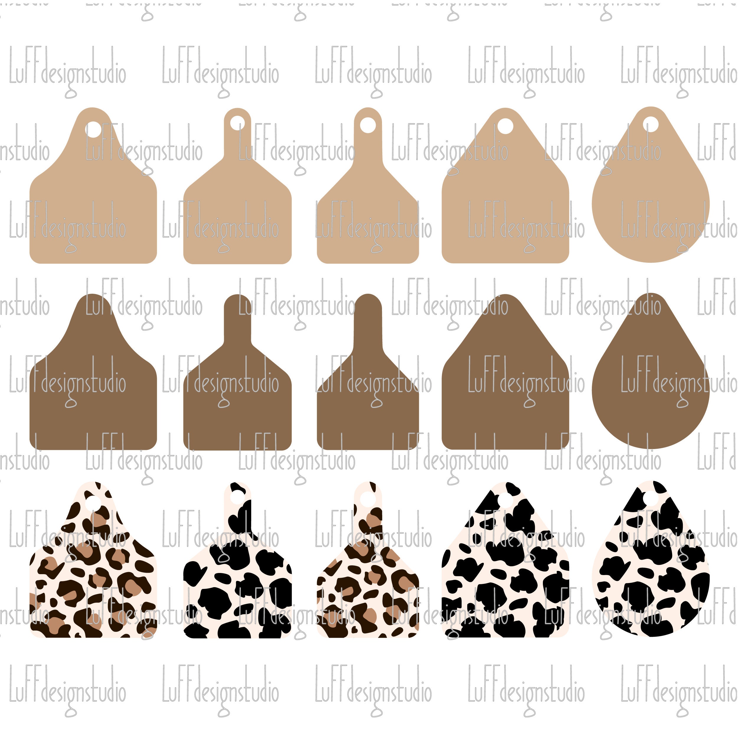 Cow Ear Tags SVG Cow Earring SVG Cow Face SVG Leopard | Etsy