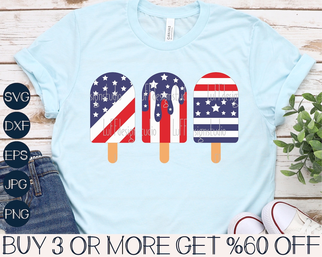 American Flag Popsicle SVG, Patriotic Ice Cream SVG, Funny 4th of July ...