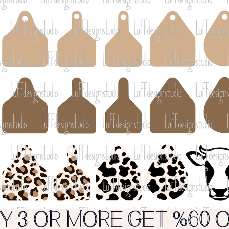 Cow Tag Template - Etsy