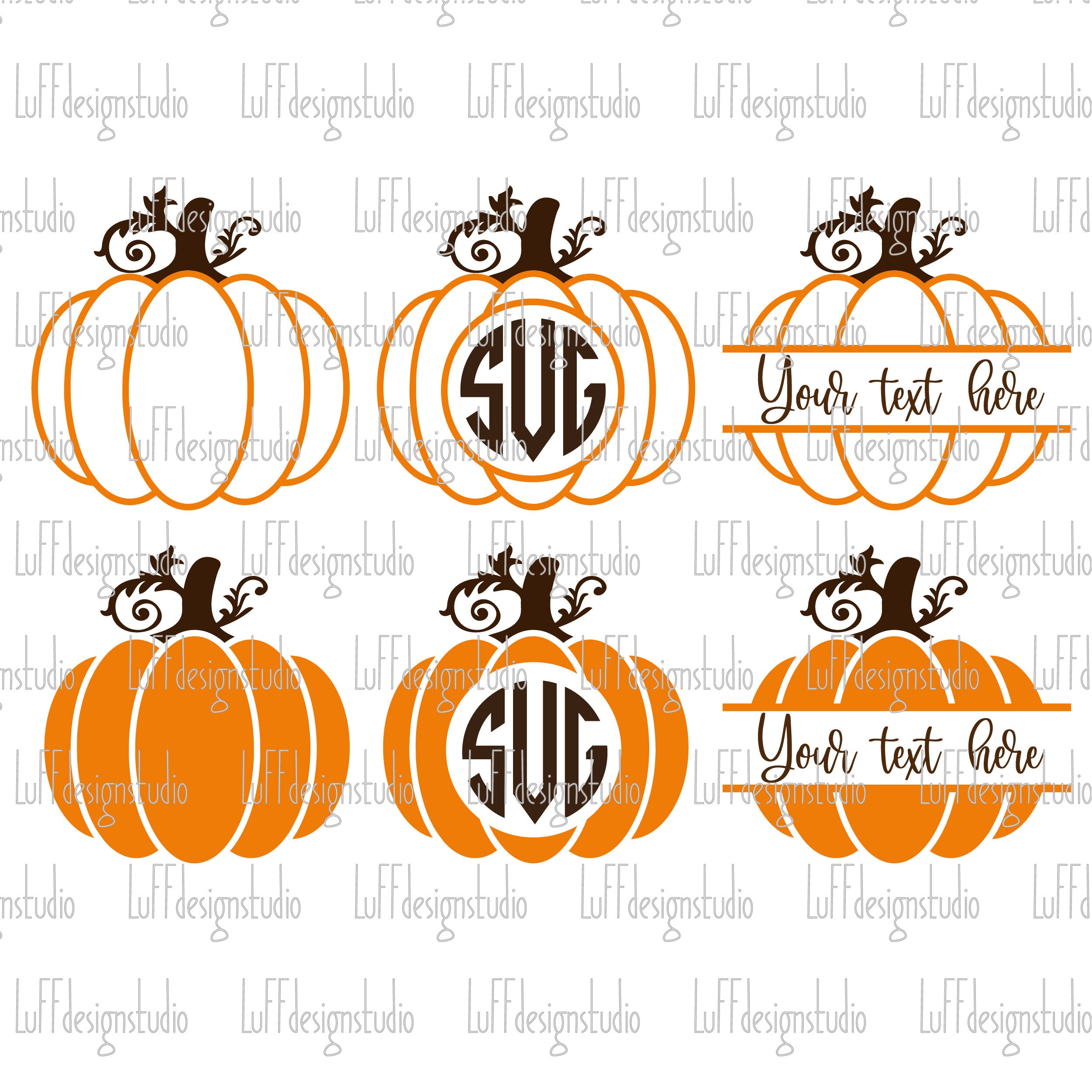 Pumpkin SVG Fall Svg Pumpkin Monogram Frame SVG Halloween | Etsy
