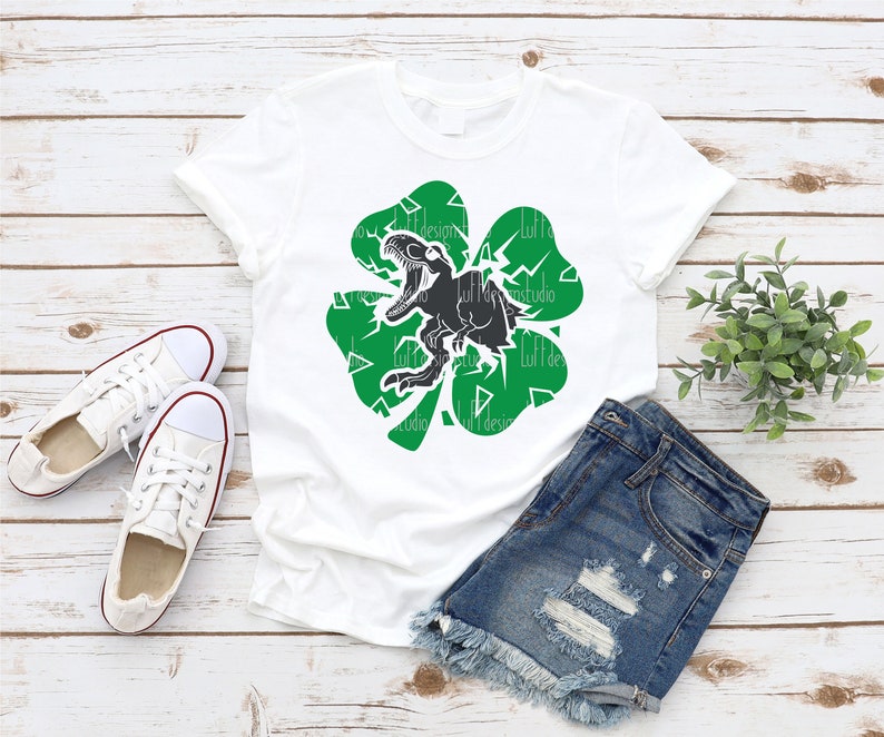 Dinosaur St Patricks Day SVG, Boys St Patricks SVG, Shamrock SVG, Kids ...