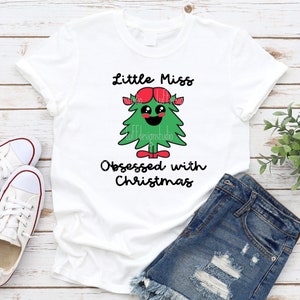 Girl Christmas SVG, Cute Christmas Tree SVG, Little Miss Obsessed With ...