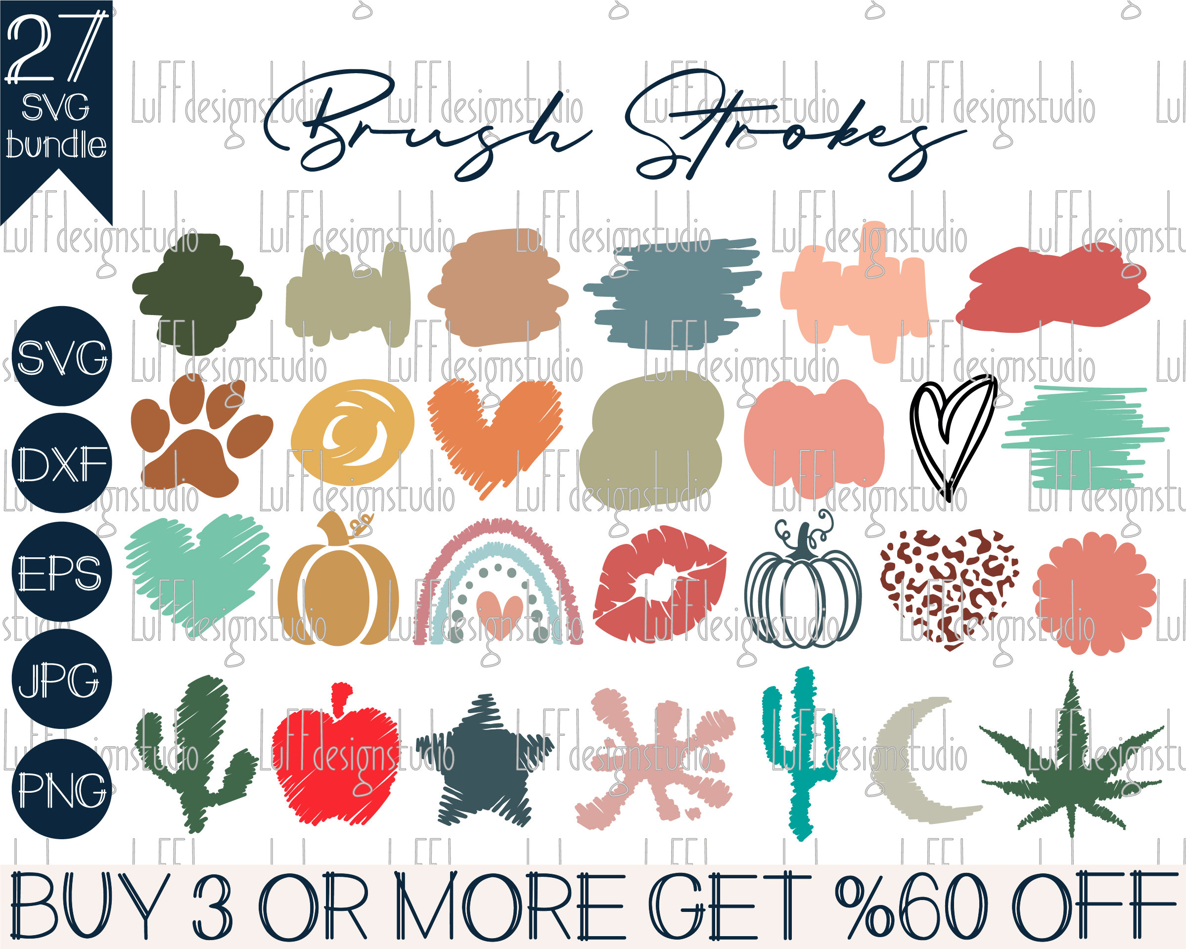 Keychain SVG Paint Brush Stroke SVG Bundle Splatter - Etsy