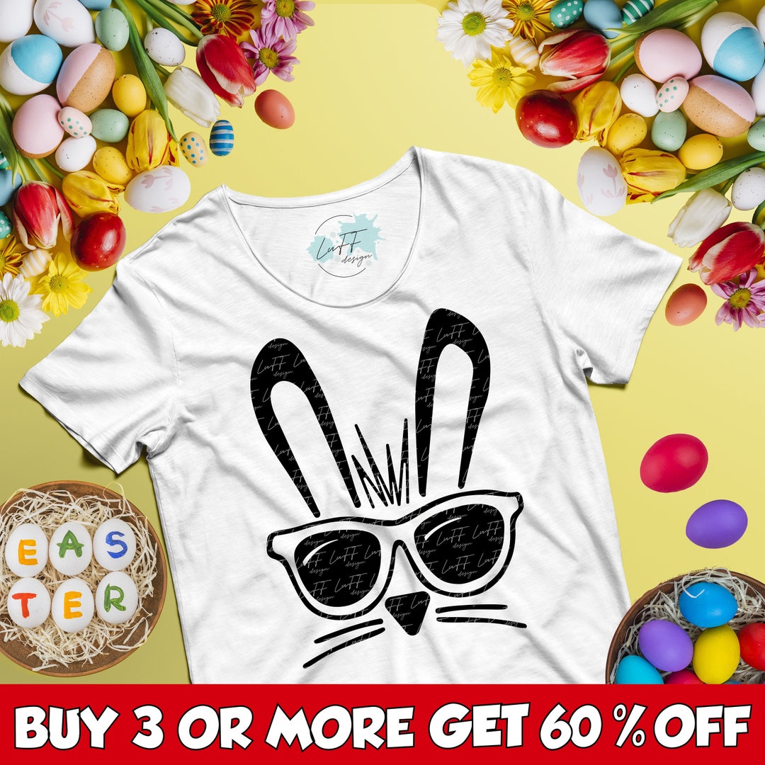 Bunny With Sunglasses SVG, Funny Easter SVG, Bunny Face SVG, Easter ...