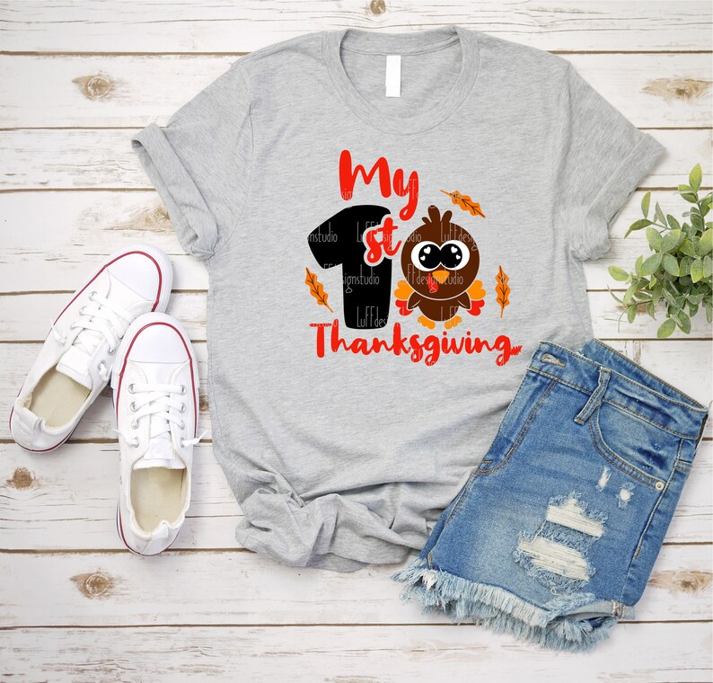 My First Thanksgiving SVG, 1st Thanksgiving SVG, Baby Turkey, Clipart ...