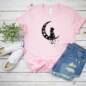 Cat and Moon SVG, Gothic SVG, Halloween SVG, Black Cat, Boho Svg ...