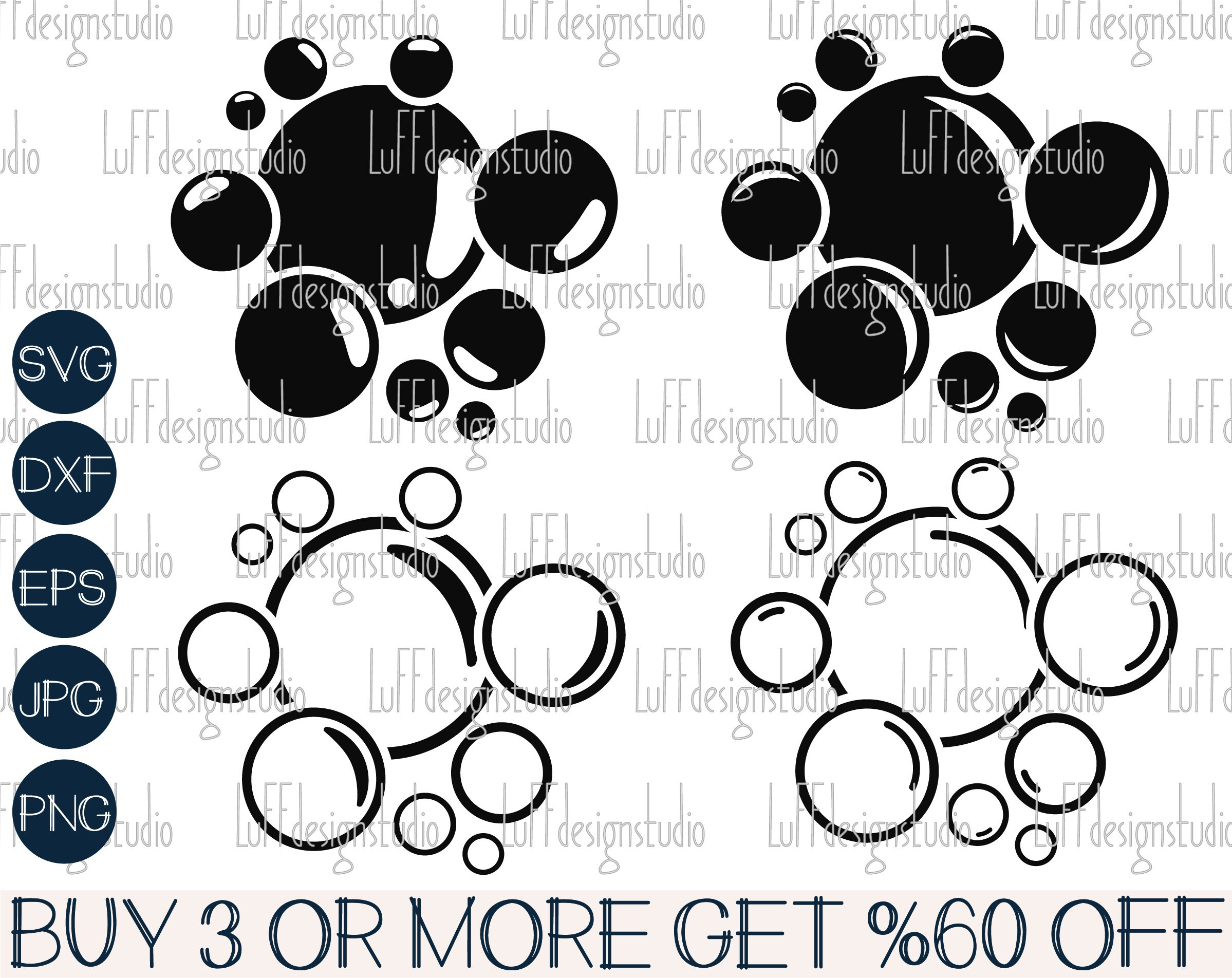 Bubbles SVG Bundle, Blowing Bubbles SVG, Soap Bubbles, Vector, Png, Svg ...