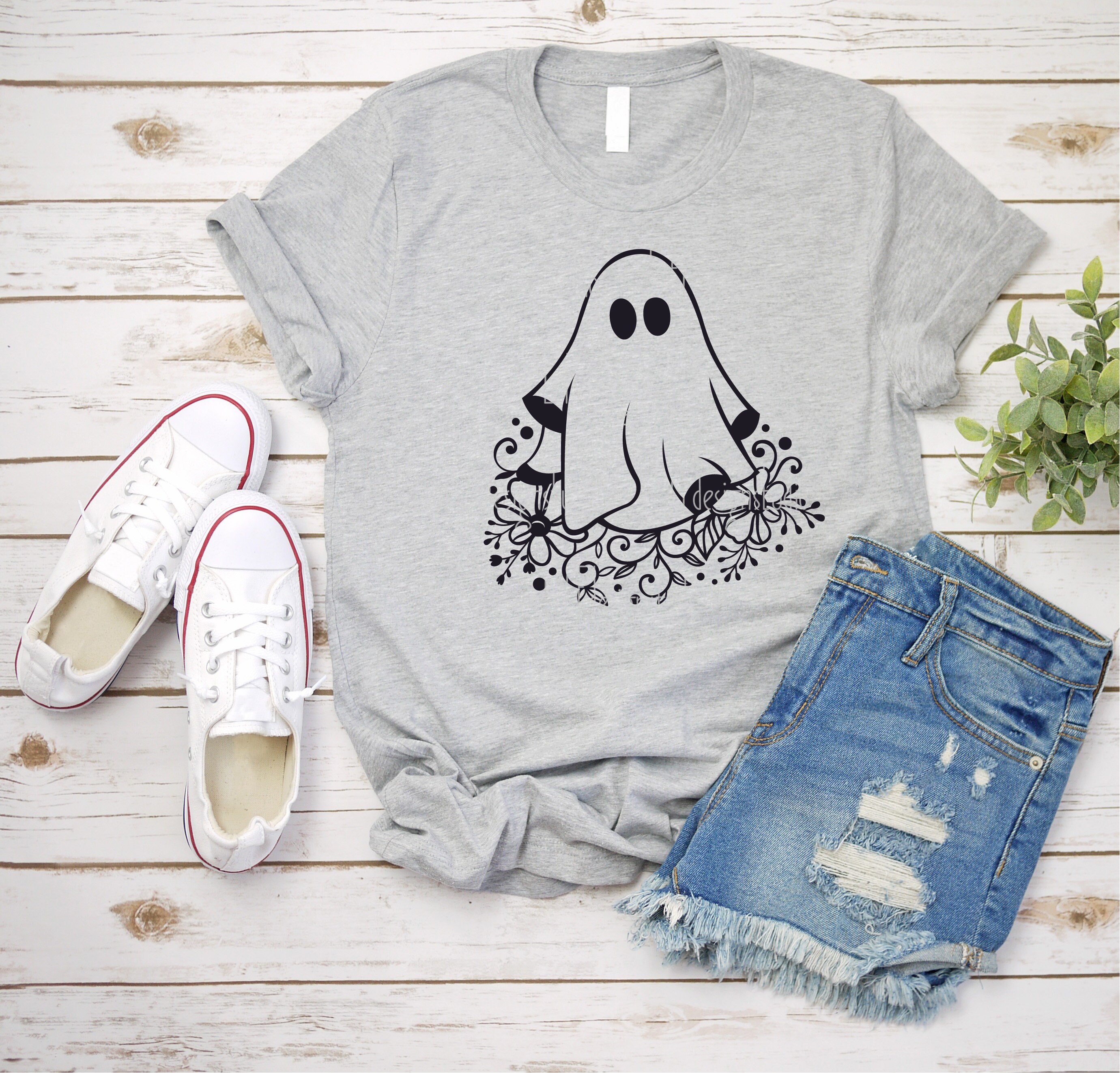 Floral Ghost SVG Ghost With Flowers SVG Boo Svg Halloween - Etsy