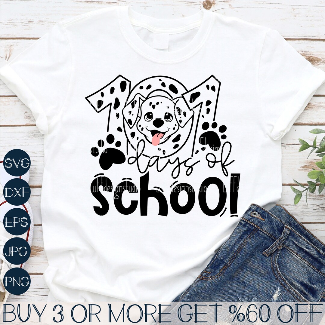 101 Days of School SVG, Dog Lover SVG, Funny 100 Days of School SVG ...