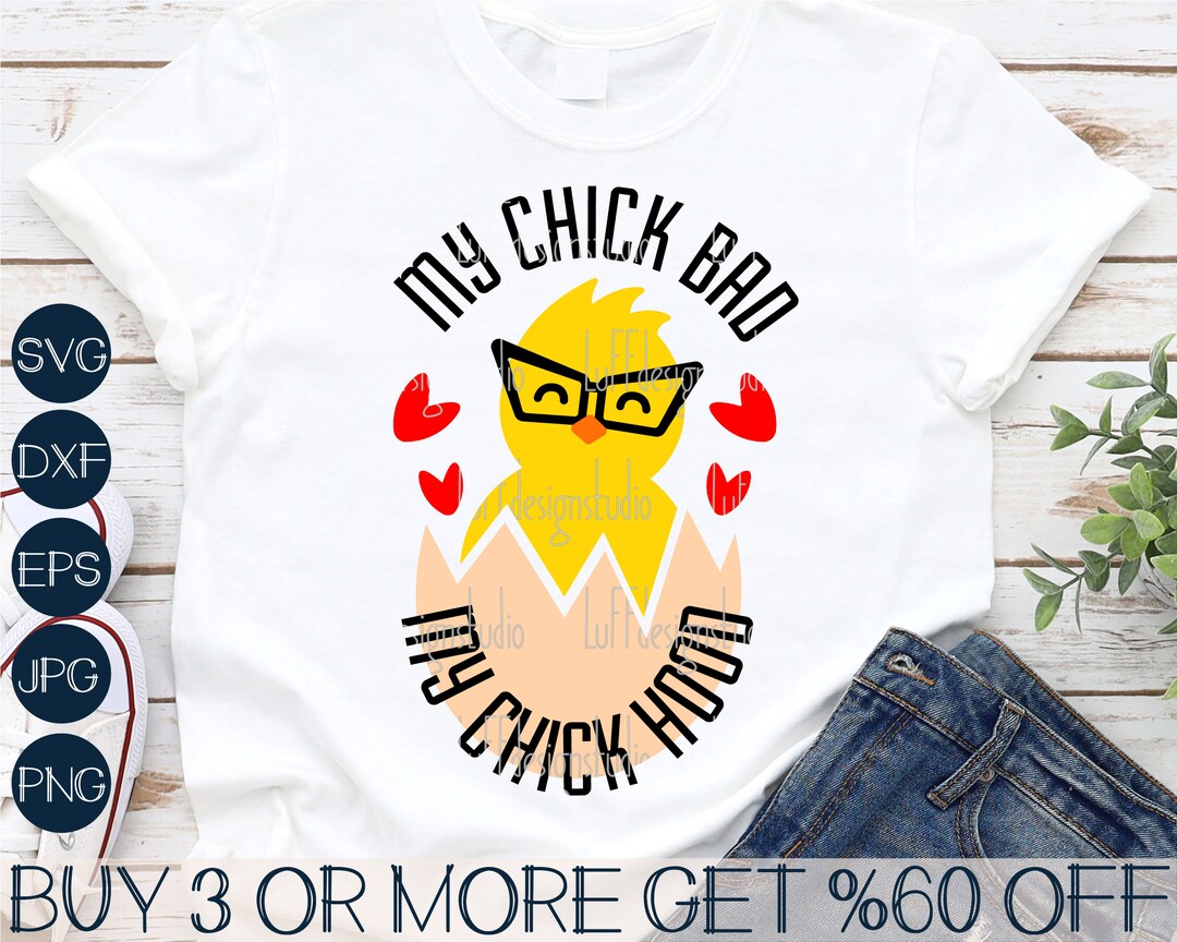 My Chick Bad My Chick Hood SVG, Funny Easter SVG, Girls Easter SVG ...